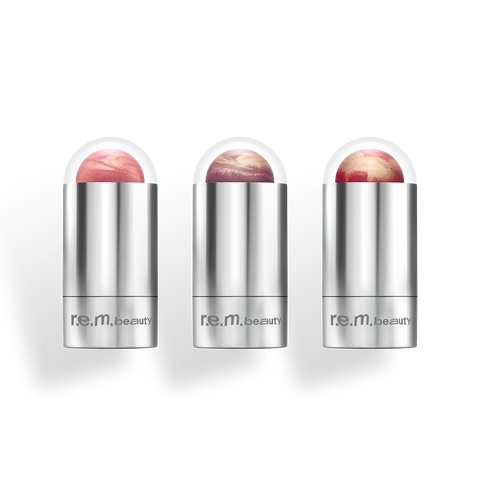 mélange à trois blush & highlight stick trio – rem beauty